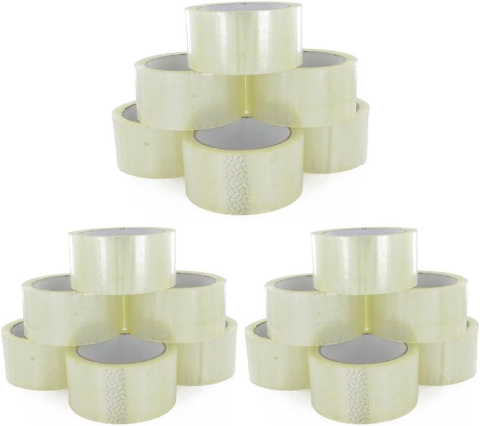 72 Rolls of Clear Parcel Tape Packing Sellotape Packaging 48mm X 66M ...