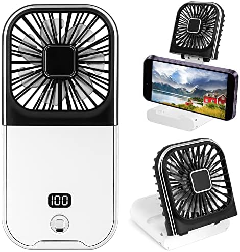 Folding Handheld Fan, Mini Portable Personal Fan USB Rechargeable Power ...