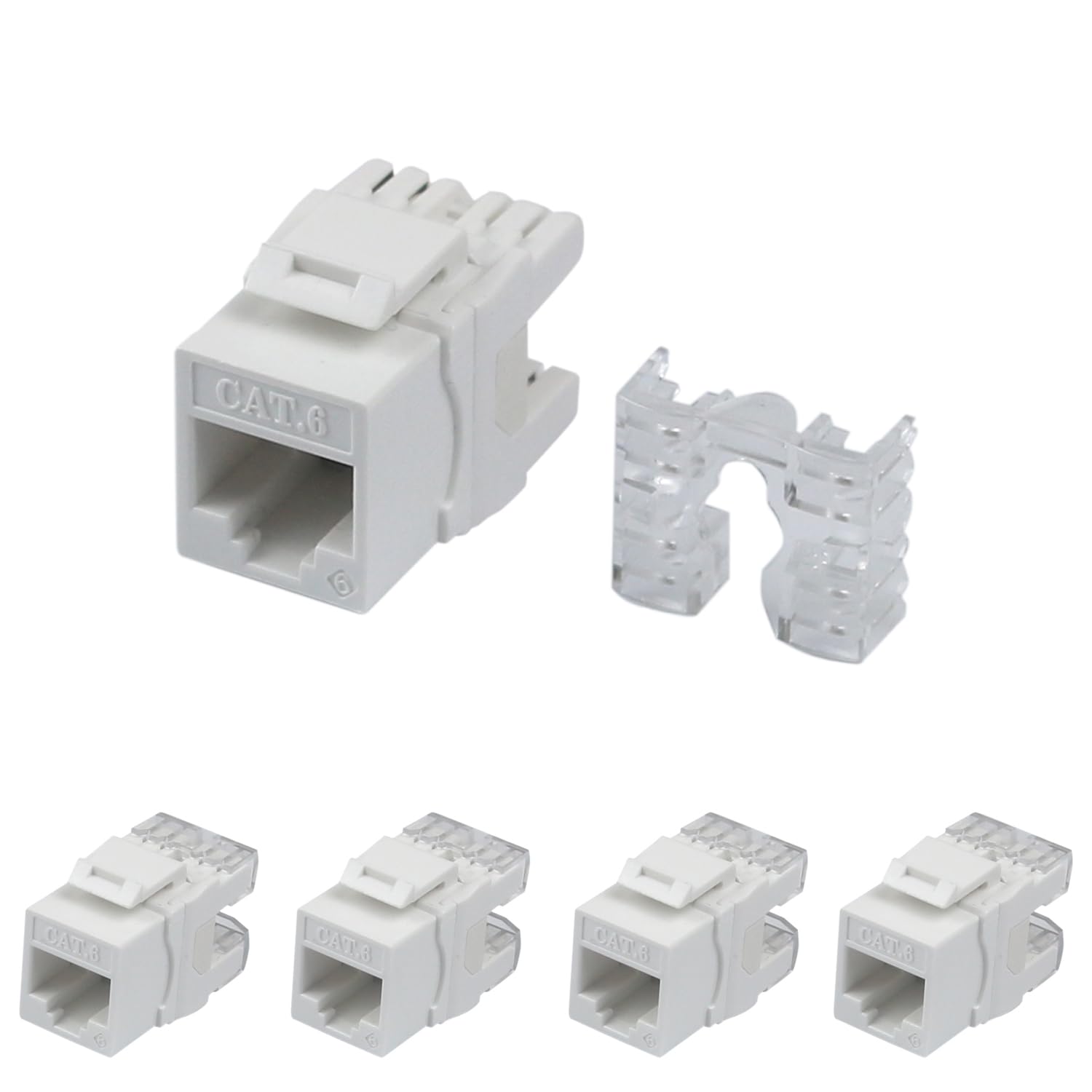 Snapklik.com : 5-Pack RJ45 Keystone Jack,Cat6 Keystone Jacks In White ...