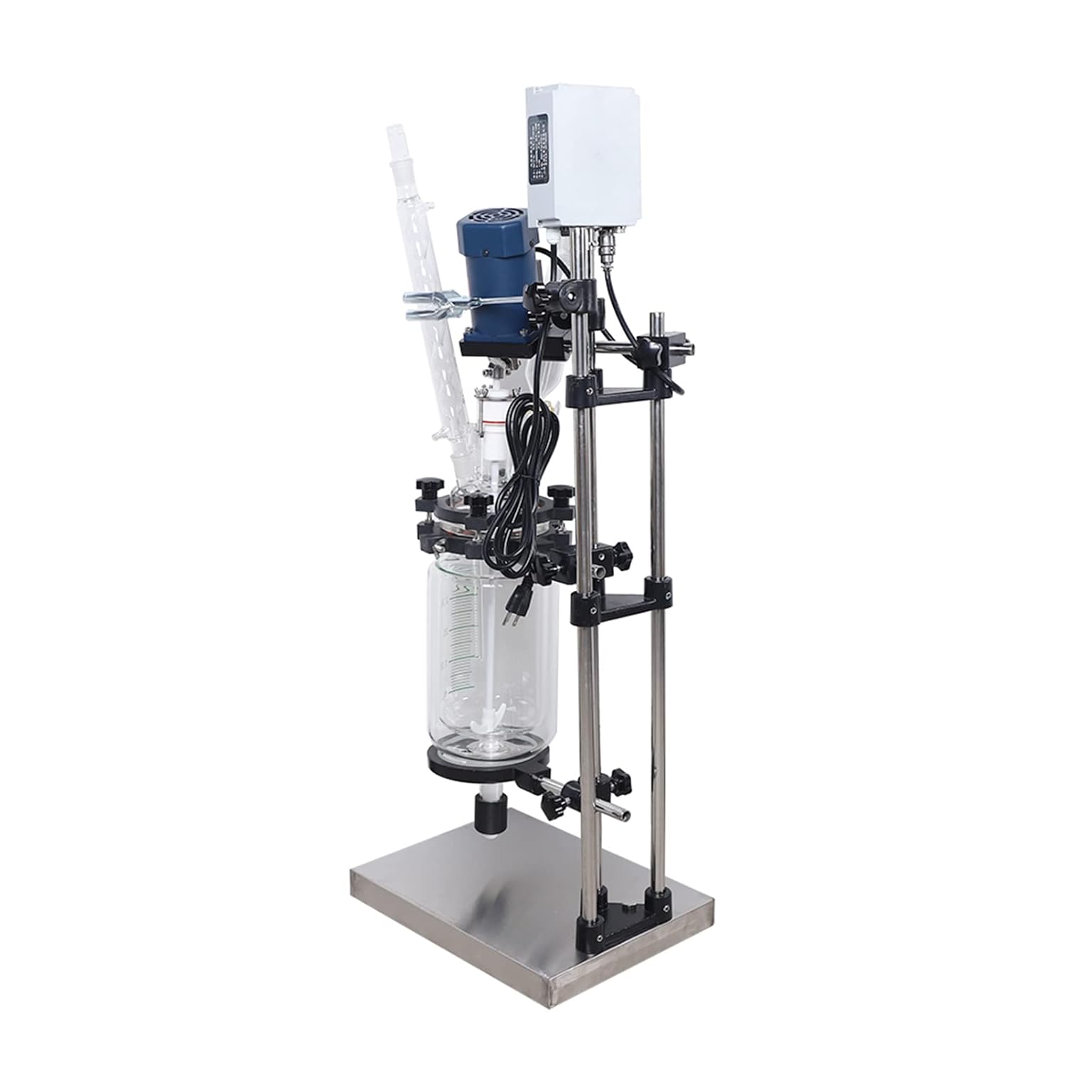 3L Jacketed Double-Layer Glass Reactor Lab Heating Mixing Reactor ...