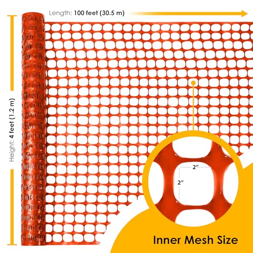 Snapklik.com : Plastic Mesh Fence, Construction Barrier Netting, Orange ...
