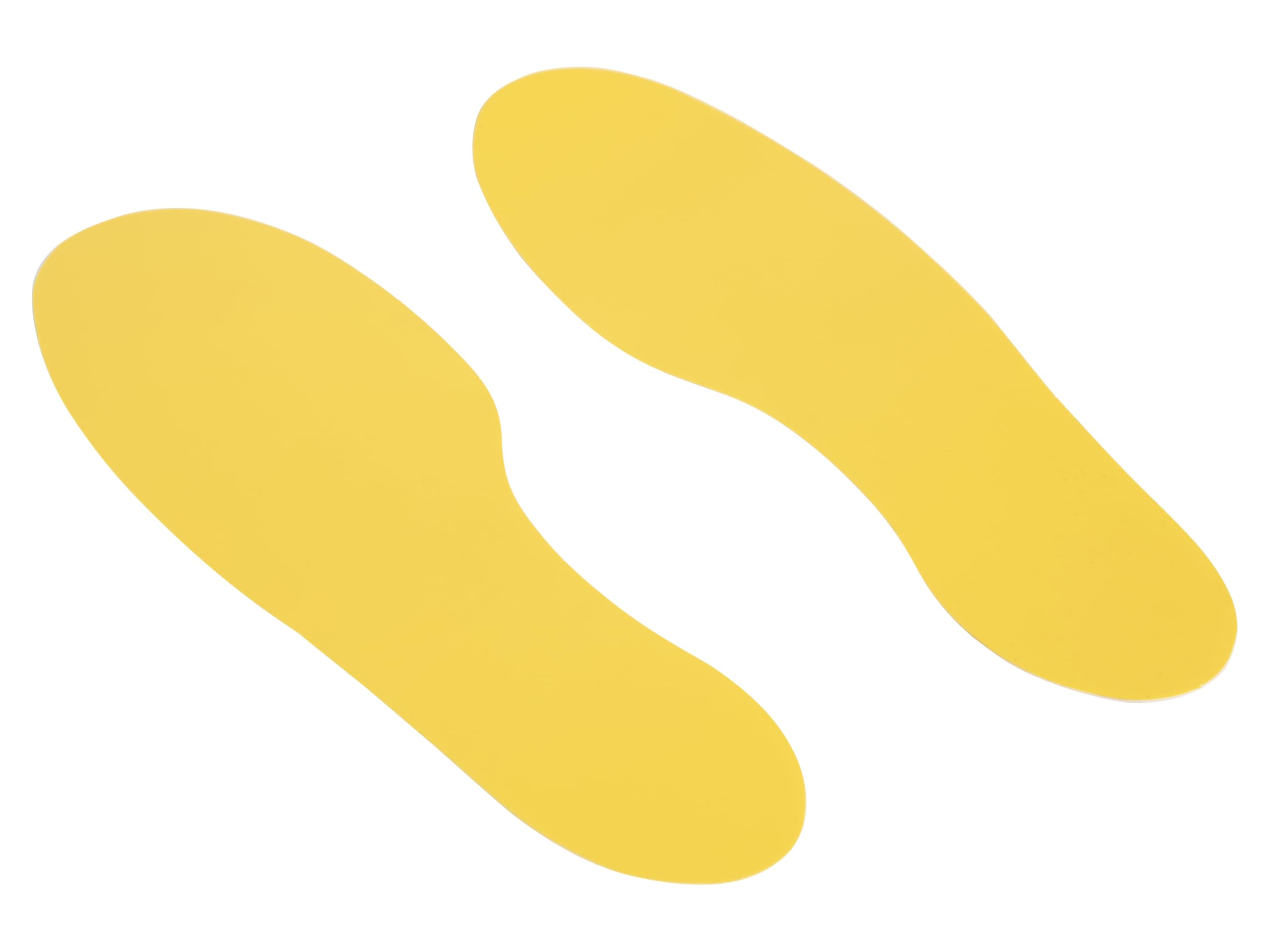 Footprint Floor Stickers, 5 Pairs of 30 x 10 cm Yellow PVC Strong ...