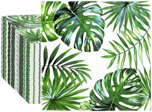Amazon.com: BLUE PANDA 150 Pack Tropical Palm Leaf Napkins, Hawaiian ...