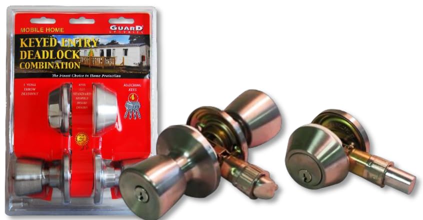 Mobile Home Entry Lockset. Door Lock & Deadbolt. Stainless Steel Keyed ...