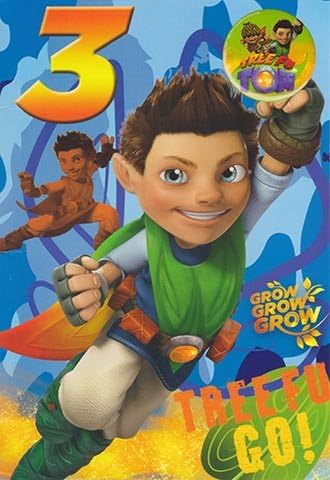 Tree Fu Tom - Age 3 Birthday Card & badge : Amazon.co.uk: Everything Else