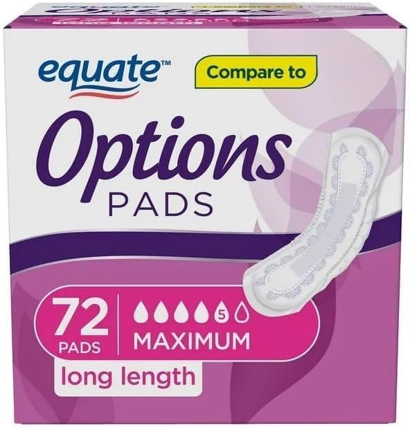 Amazon.com: Equate Options Women's Incontinence Pads, Maximum ...
