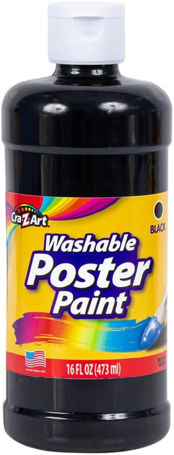 Amazon.com: Cra-Z-Art Washable Poster Paint 16oz - Black : Arts, Crafts ...