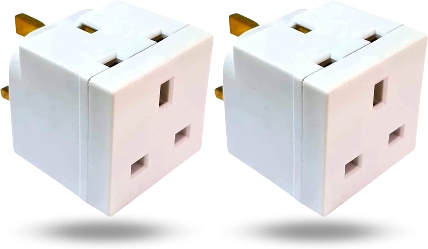 2 Way Adapter, 13A 250V UK 3 Pin Multi Socket Extension Multiplug ...
