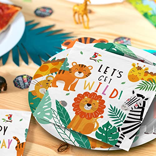Snapklik.com : Safari Birthday Party Supplies Jungle Disposable Paper ...