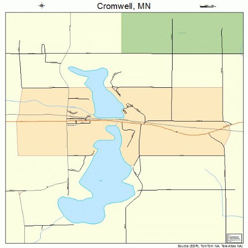 Large Street & Road Map of Cromwell, Minnesota MN - Printed poster size ...