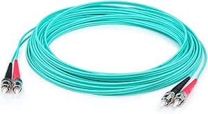 Amazon.com: AddOn 1m ST (Male) to ST (Male) Aqua OM4 Duplex Fiber OFNR (Riser-Rated) Patch Cable ...