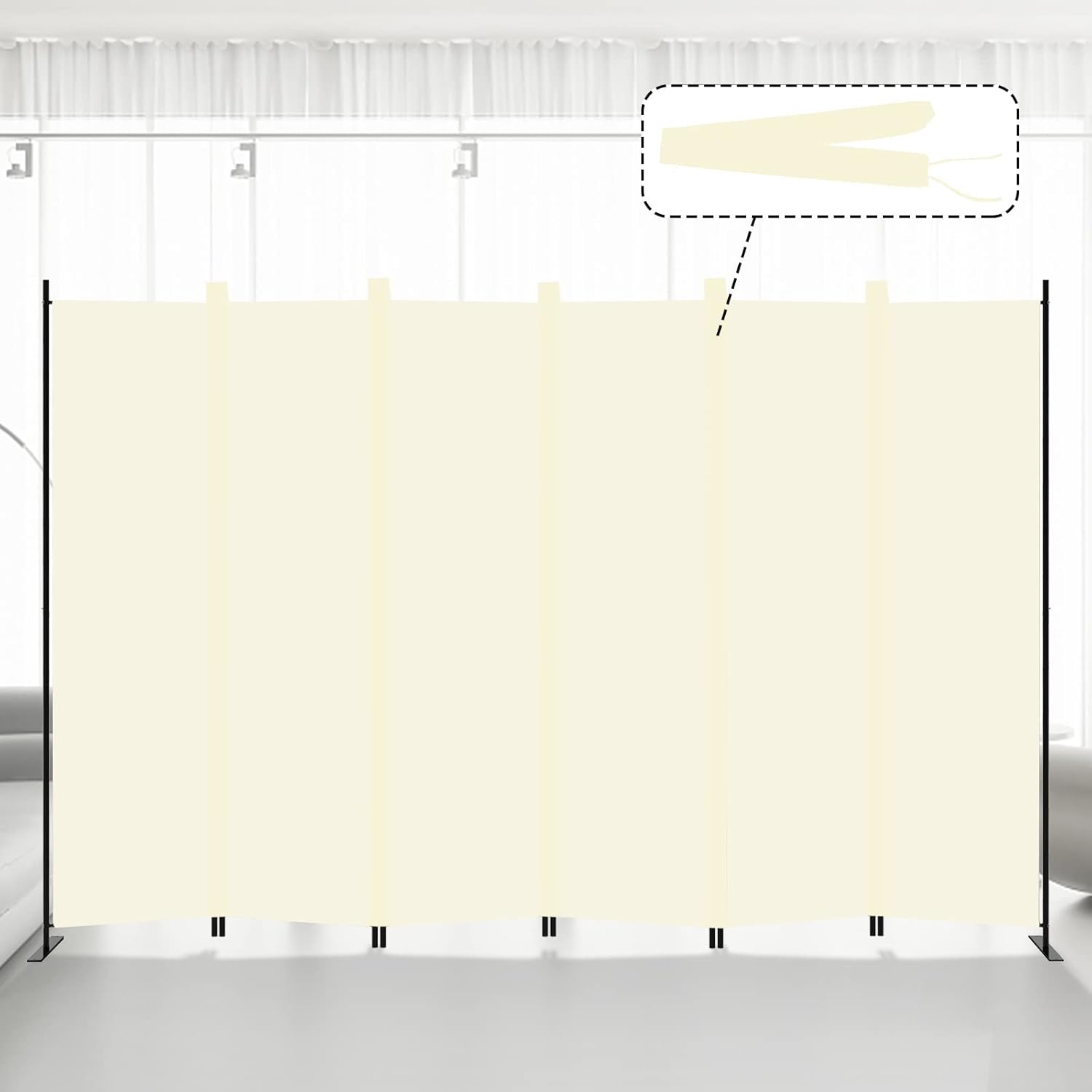 Kokorona 6 Panel Room Divider, 6FT Tall Folding Privacy Screen Wall ...