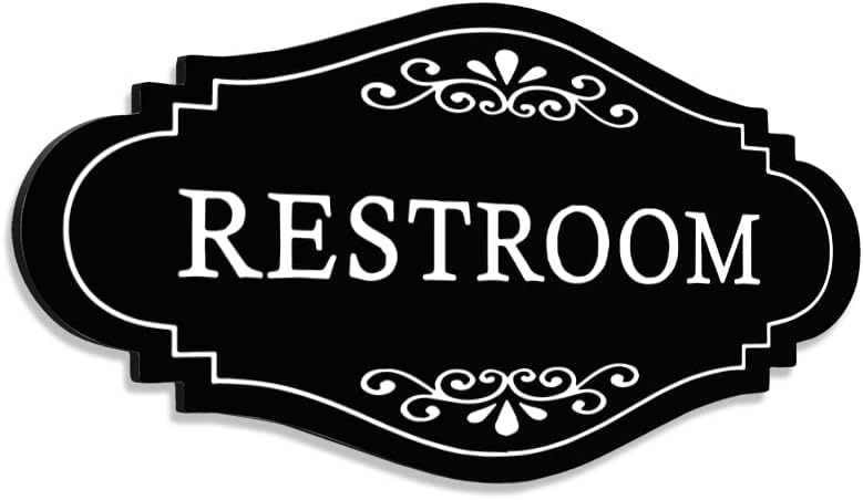Amazon.com: Sungmor Heavy Duty Cast Iron Door Toilet Sign - White ...