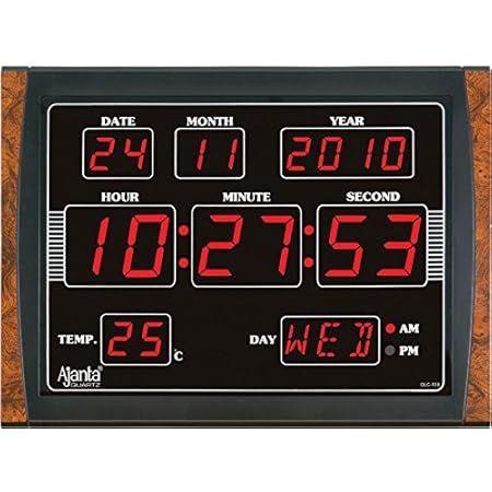 Buy Ajanta Quartz Digital Red LED Rectangle Wall Clock OLC - 109 (45.2 ...