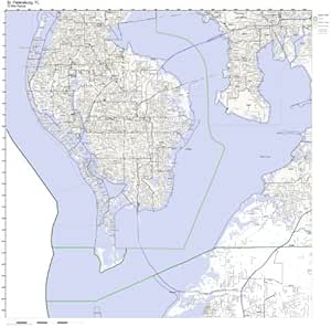 Amazon.com: Working Maps St. Petersburg, FL Zip Code Map Laminated ...