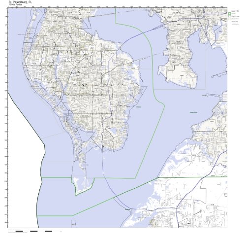 Amazon.com: Working Maps St. Petersburg, FL Zip Code Map Laminated ...