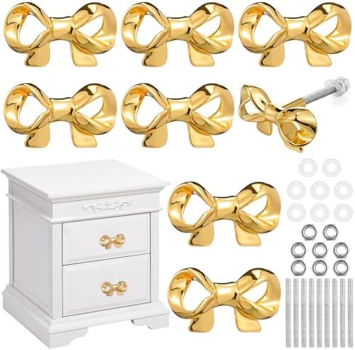 MorningRo Bow Drawer Knobs Metal Bow Dresser Knobs Vintage Handles for ...