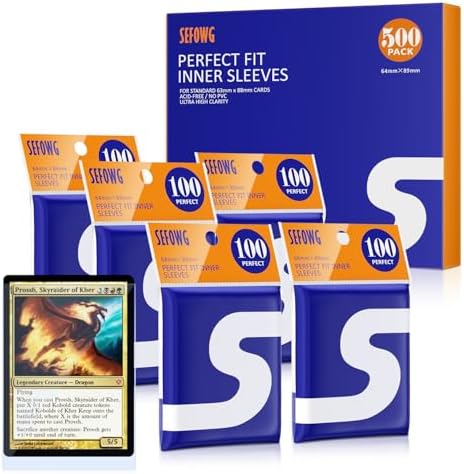 Amazon.com: 500 Pack Perfect Fit Card Sleeves, Inner Sleeves Ideal for ...