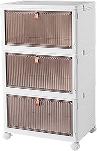 YYW-4 Tier Collapsible Storage Bins with Wheels and Lid - 23QT ...