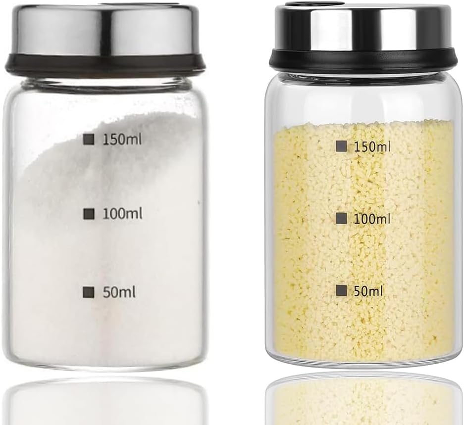 Amazon.com: Aiareozy 150ml Salt Shaker with Adjustable pour Holes, 2 Pack Salt Pepper Shaker ...