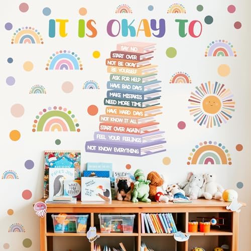 Amazon.com: Inspirational Quote Wall Decals Flower Rainbow Wall Sticker ...