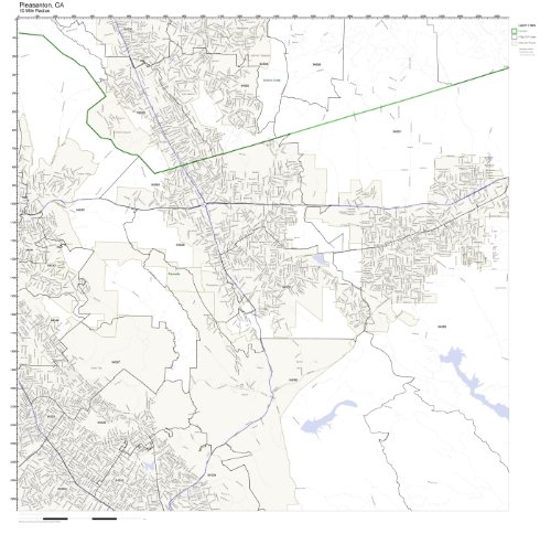 Pleasanton, CA ZIP Code Map Laminated: Amazon.com: Office Products