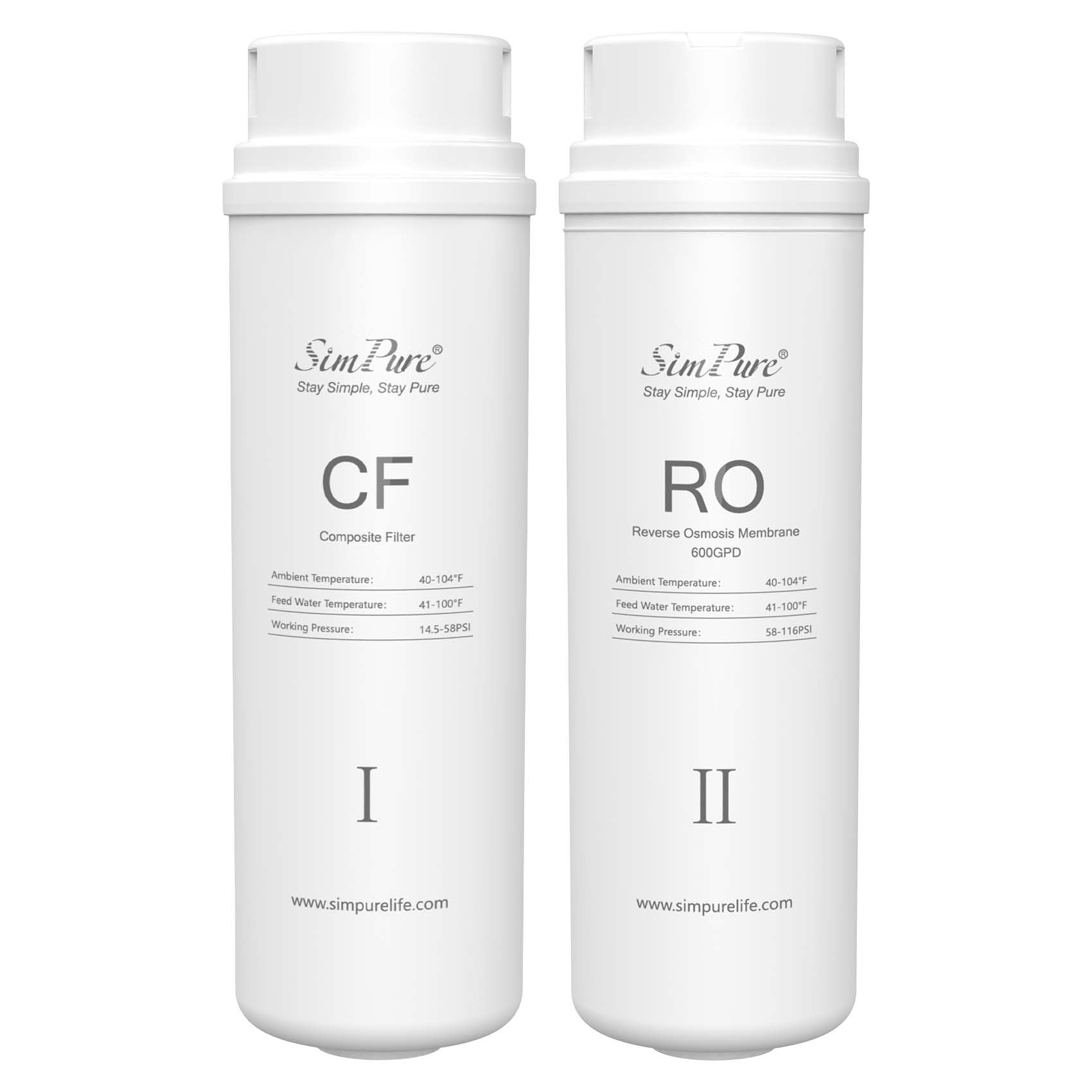 Amazon.com: SimPure Q3-600 CF+RO Filter, Replacement Cartridge for ...