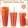 Amazon.com | Maxcheck 24 Pieces Stadium Cups 24 oz Basketball Plastic ...