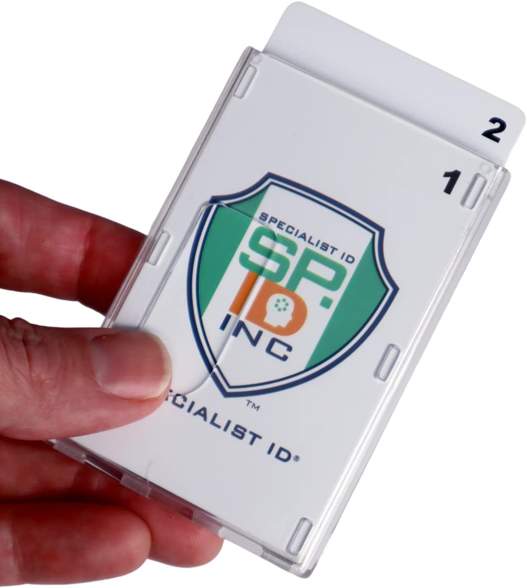 Amazon.com : 50 Pack - Heavy Duty Crystal Clear 2 Card Badge Holder ...