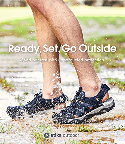 ATIKA Men's Outdoor Hiking Sandals, Closed Toe Athletic Sport Sandals ...
