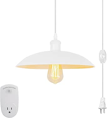 SKIVTGLAMP No Wiring Needed White Socket Handle Pendant Lighting Swag ...