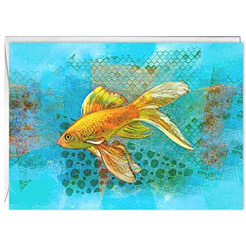 Amazon.com: Illustrated Goldfish All Occasion Greeting Cards, Handmade ...