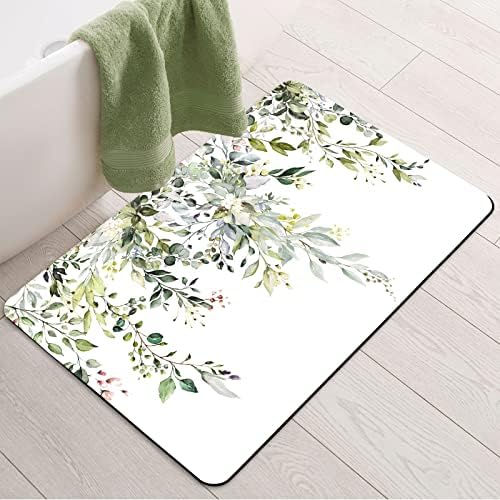Amazon.com: MUGINYU Green Leaves Bathroom Rug Set 3 Piece, Spring ...