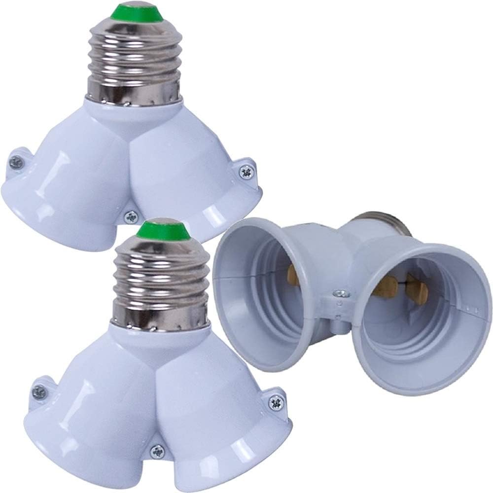 JING GUANG 2 in 1 E27 Socket Splitter Adapter, E27 to 2 E27 Standard ...