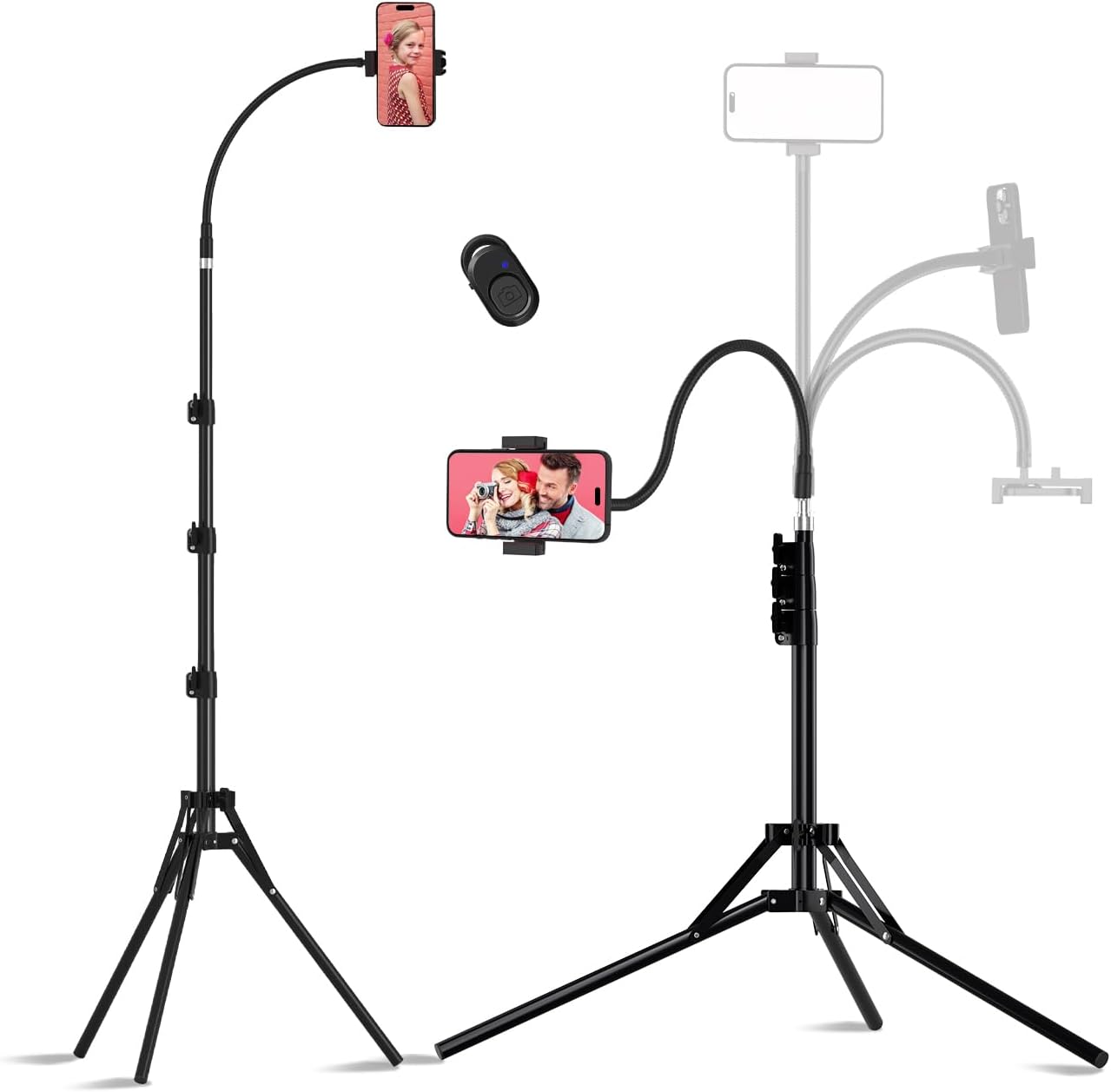 Amazon.com: Phone Tripod Stand, 84" Tall Flexible Cellphone Tripod for ...