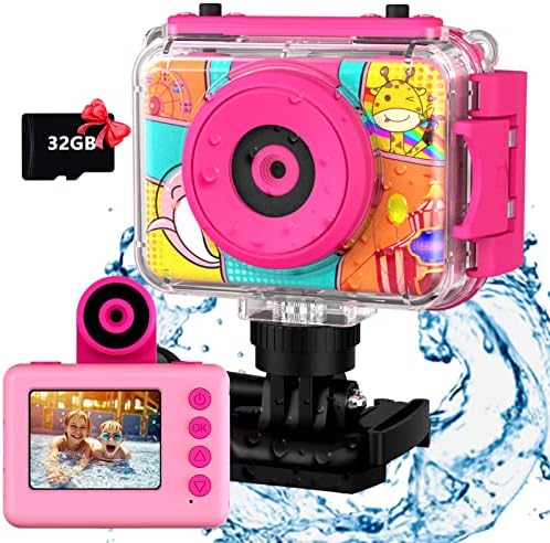 USHINING Kids Waterproof Camera - Kids Digital Underwater Camera 20MP ...
