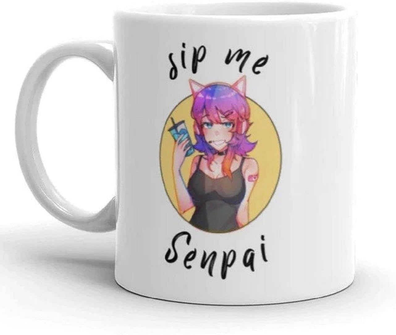 Amazon.com: Sip Me Please Senpai Sempai Mug Lewd Features Viral Ahegao ...