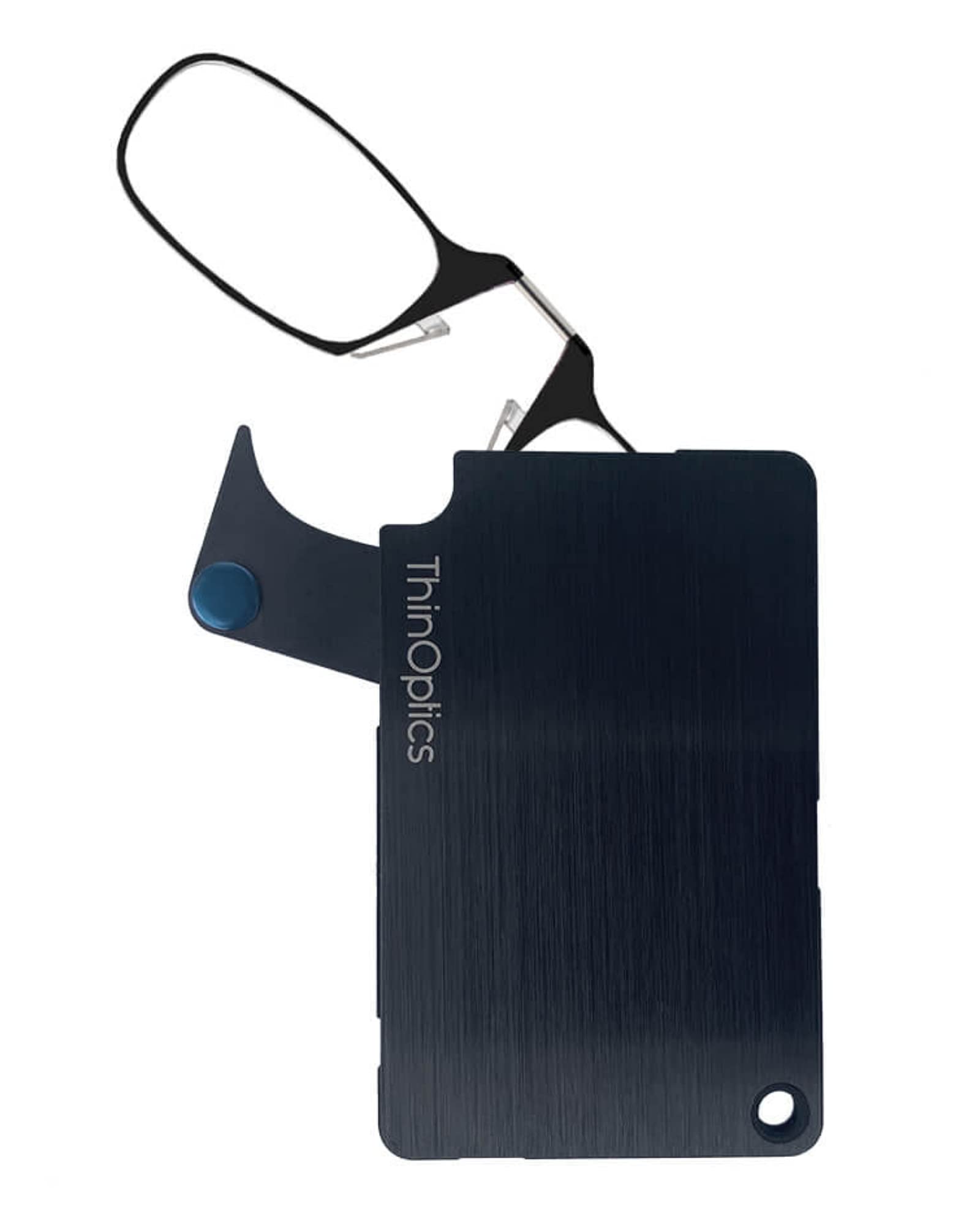 ThinOptics Stainless Steel Slim Wallet with Readers/Reading Glasses ...