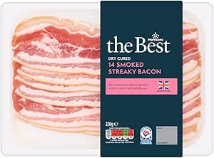 Morrisons The Best Dry Cured Smoked Streaky Bacon 220g : Amazon.co.uk ...
