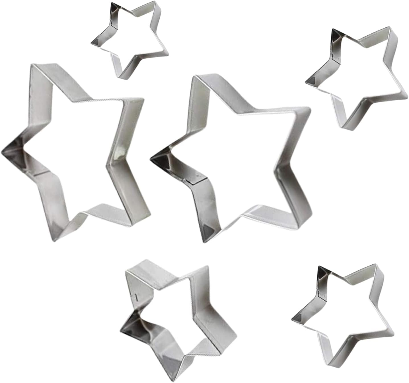 6 Pcs Cookie Cutter Set Stainless Steel Star Shaped Cutter Baking ...
