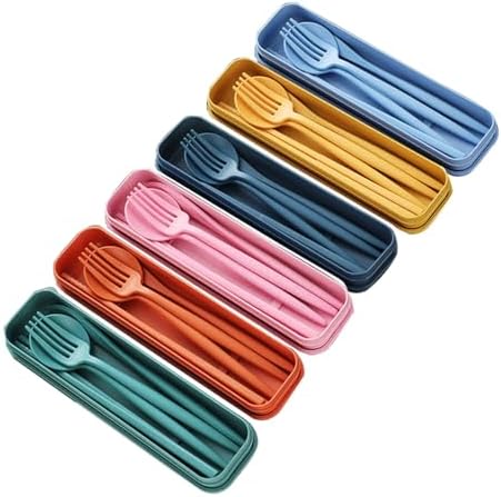 Amazon.com: Tessco 12 Sets Reusable Travel Utensils with Case Wheat ...