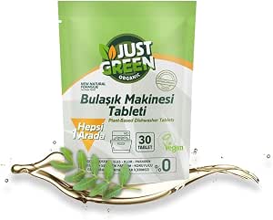 Just Green Organic Plant-Based Dishwasher Tablets 30 Tablets | Non ...