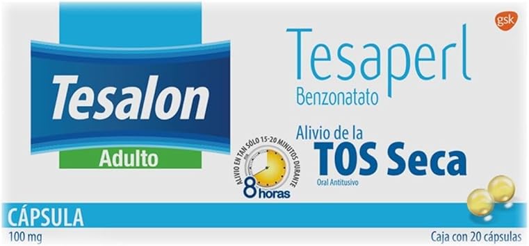 Tesalon Tesaperl Adulto, Cápsulas para Tos Seca, Hasta 8 horas, 20 ...