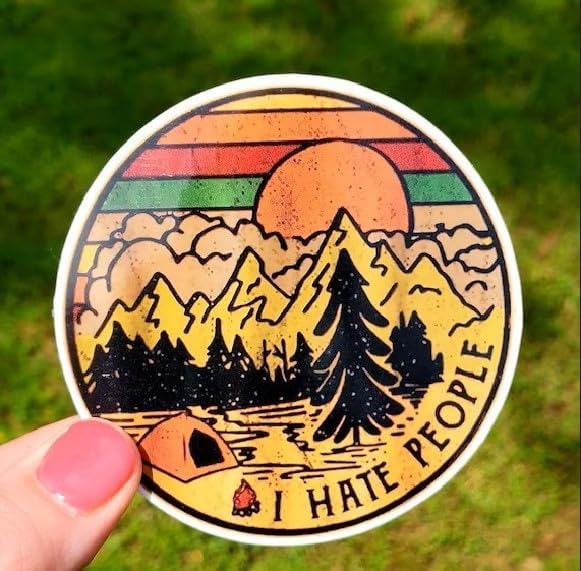 Amazon.com - 2 Pack Love Camping I Hate People Sticker Vinyl Decal Wall ...