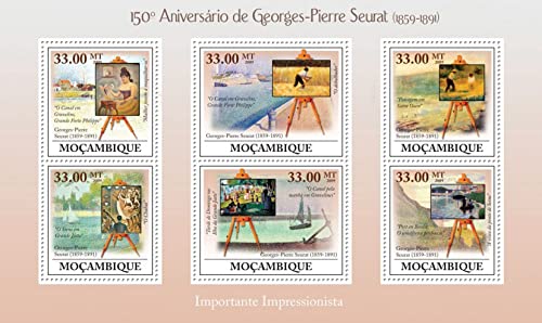 Mozambique 2009 Georges Pierre Seurat A Stamps M/S MNH : Amazon.in ...