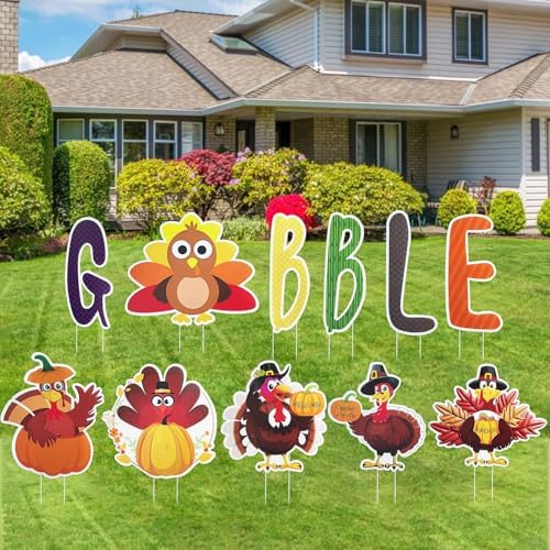 Amazon.com : 11Pcs Thanksgiving Yard Decorations Outdoor Turkey Yard ...
