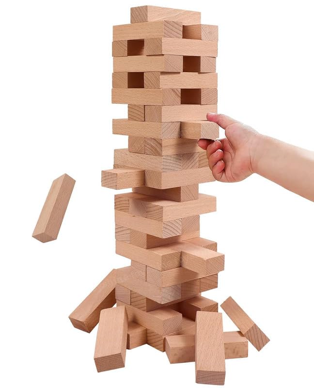 Buy VKDAS Wooden Blocks Tumbling Stacking Building Tower Home and ...