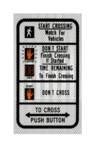 R10-3ED, 6"x10" Decal HIP, Start Crossing.Don't To Cross - Push Button ...