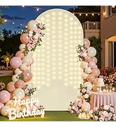Amazon.com : 7.2 FT White Round Backdrop Cover with Lights String for ...