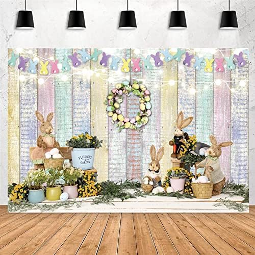 Amazon.com : OFILA 10x8ft Vintage Wooden Floor Happy Easter Backdrop ...